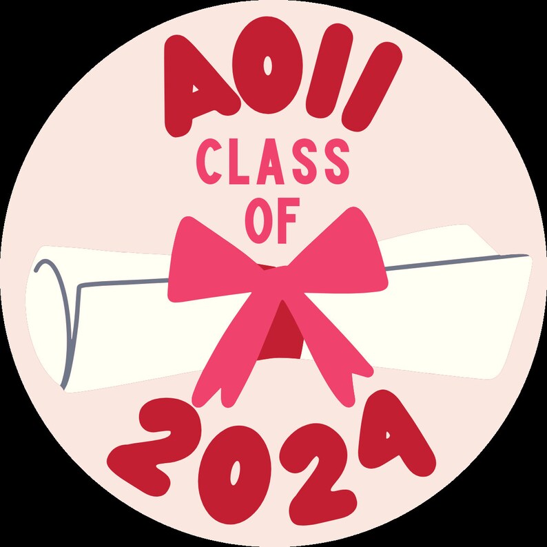 Alpha Omicron Pi Class of 2024 Pin-back Button AOII Game Day Pin Pink ...