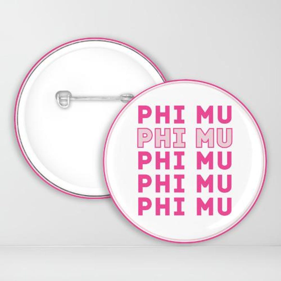 Phi Mu Stacked | Sorority Collection | Game Day Pin-back Button - Etsy