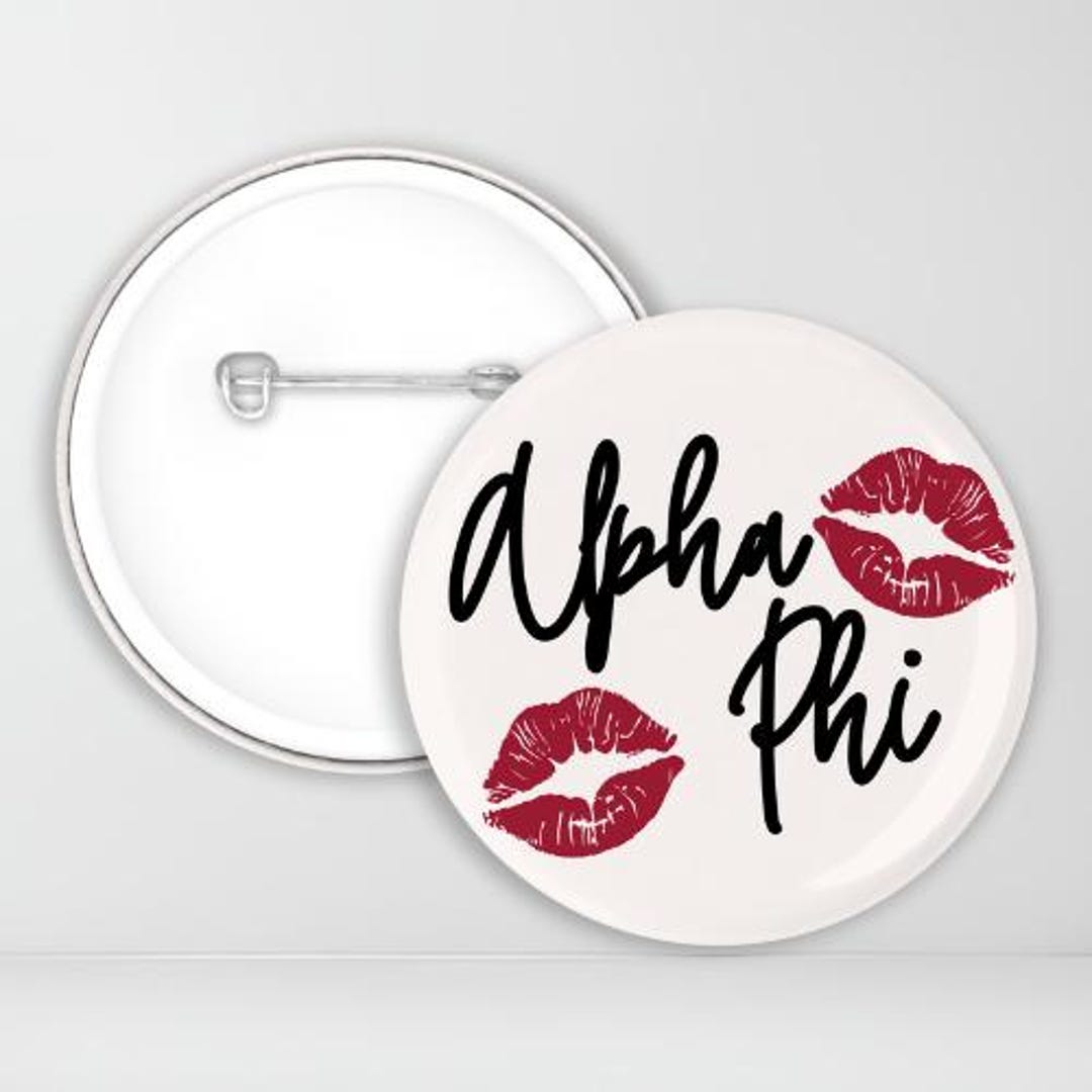Alpha Phi Kisses Pin-back Button | Aphi | Game Day Pin | Sorority ...