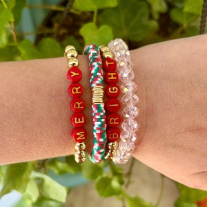 Merry & Bright Bracelet Stack Christmas Bracelets Personalized ...