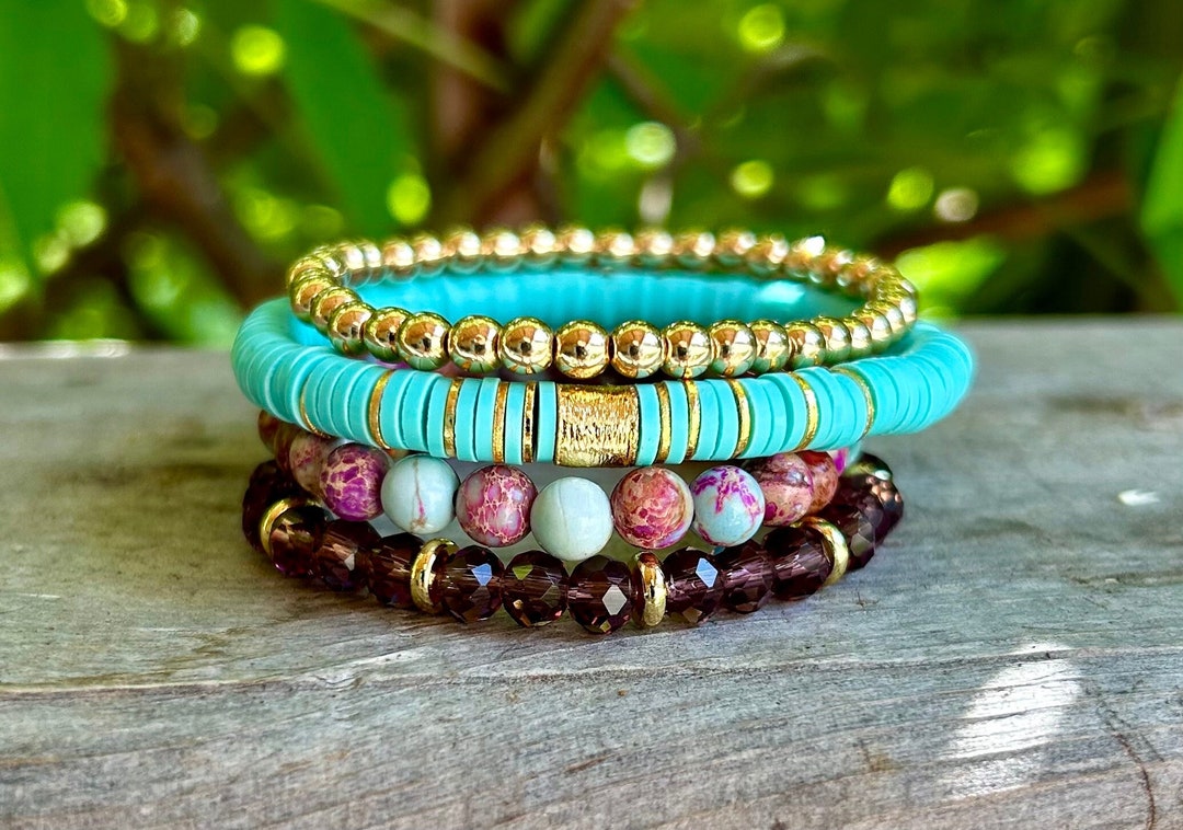 Aladdin Bracelet Stack Galaxy Sea Sediment Jasper Energy Stone Gemstone ...