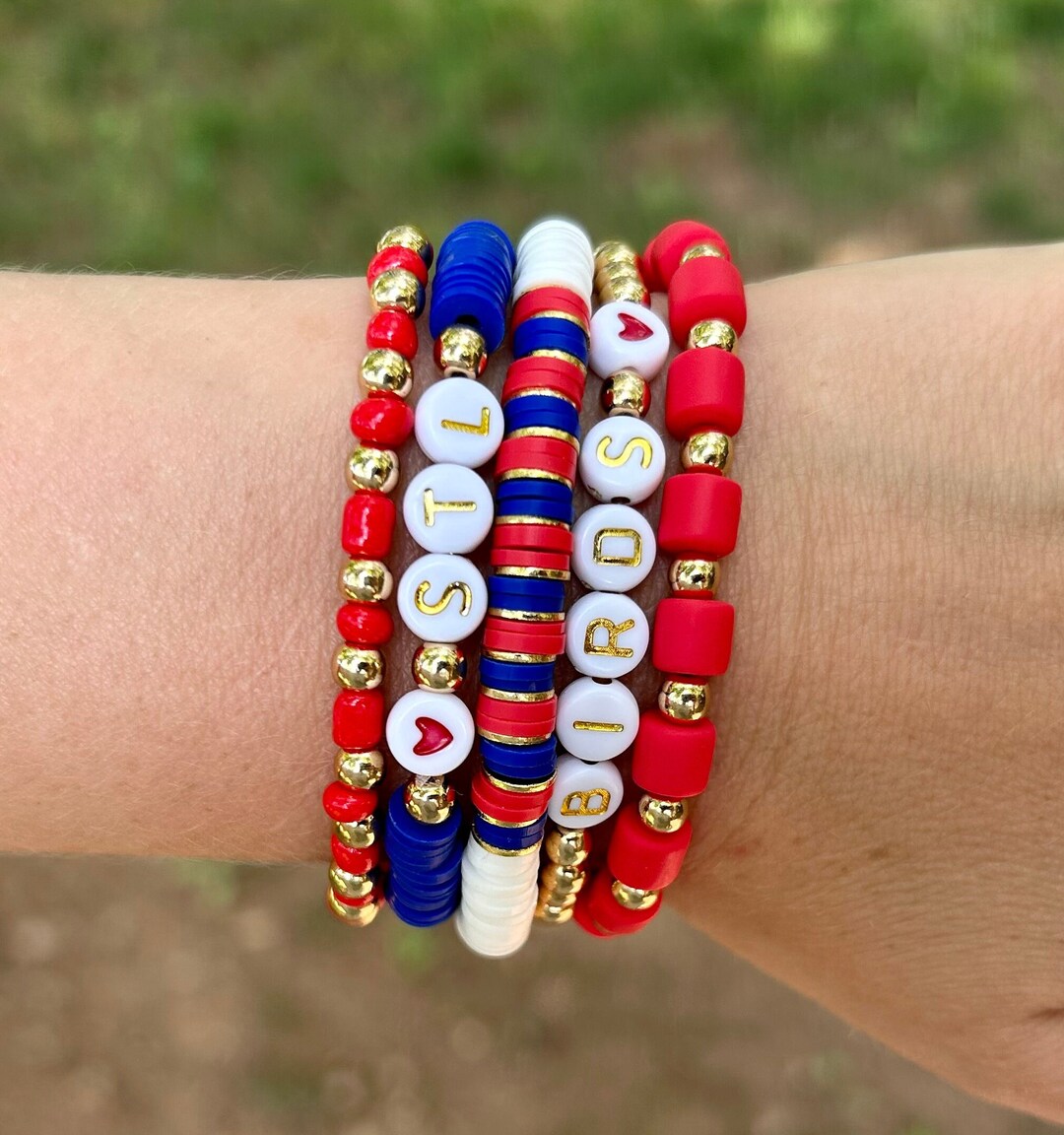 St. Louis Cardinals Bracelet Stack Lets Go Cards STL Birds Cardinal ...