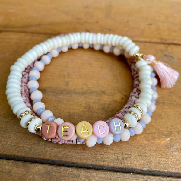 Beaded Teacher Bracelet - Etsy