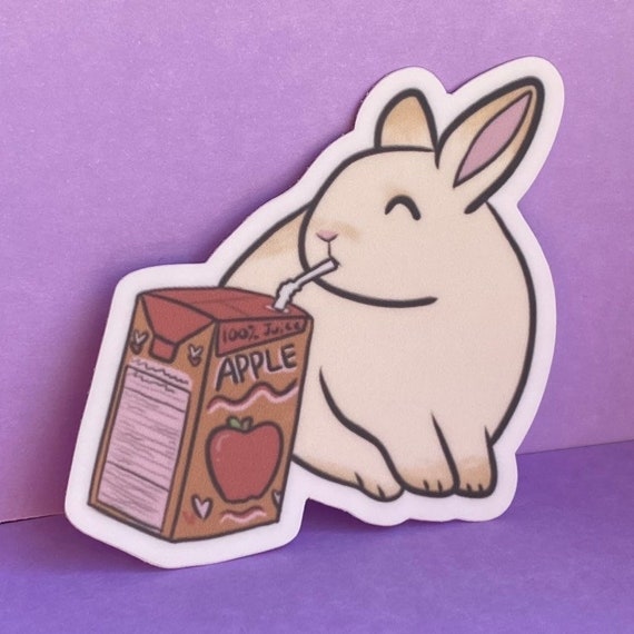 3 Snack Rabbit With Apple Juice Box Sticker - Etsy