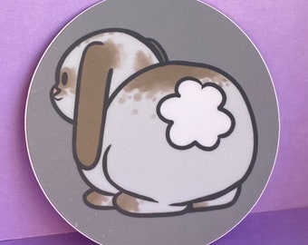 Mini Lop Rabbit Silhouette Decal Waterproof Bunny Decal, Vinyl Bunny ...