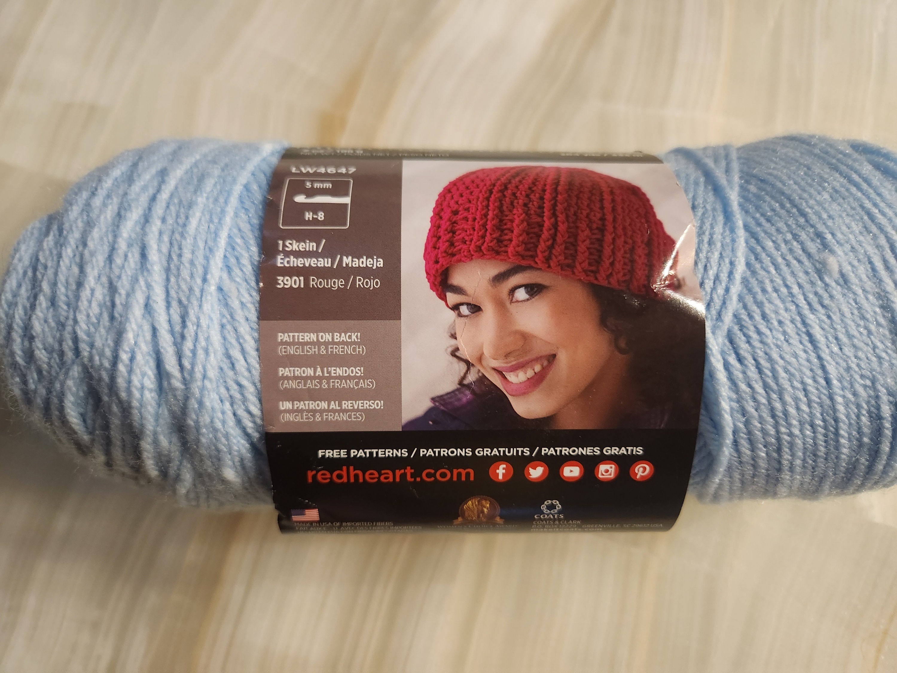 Light Blue Yarn Red Heart Super Saver Yarn Crochet Yarn - Etsy