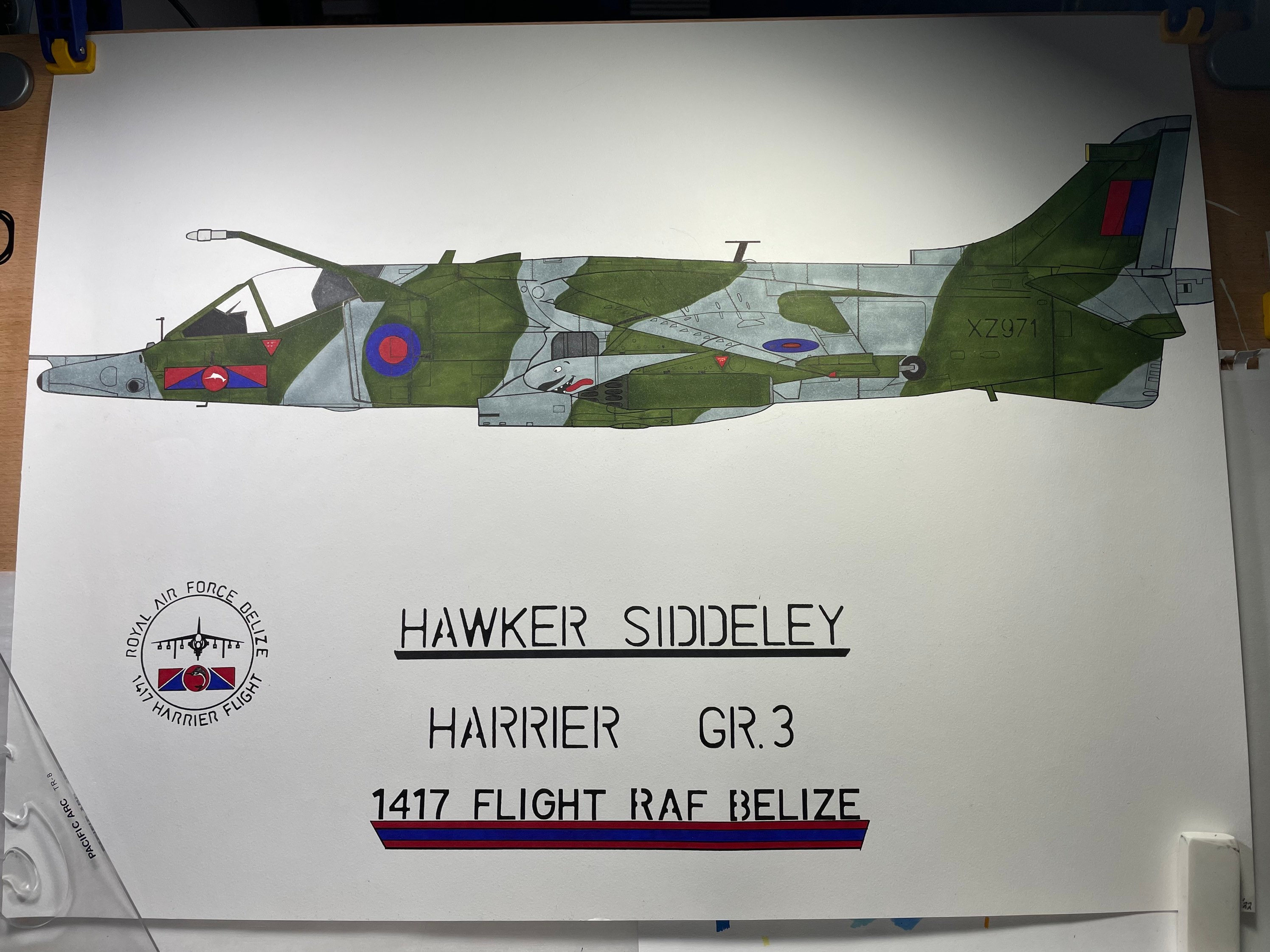 Hawker Siddely Harrier GR.3 RAF Belize Flight 1417. - Etsy