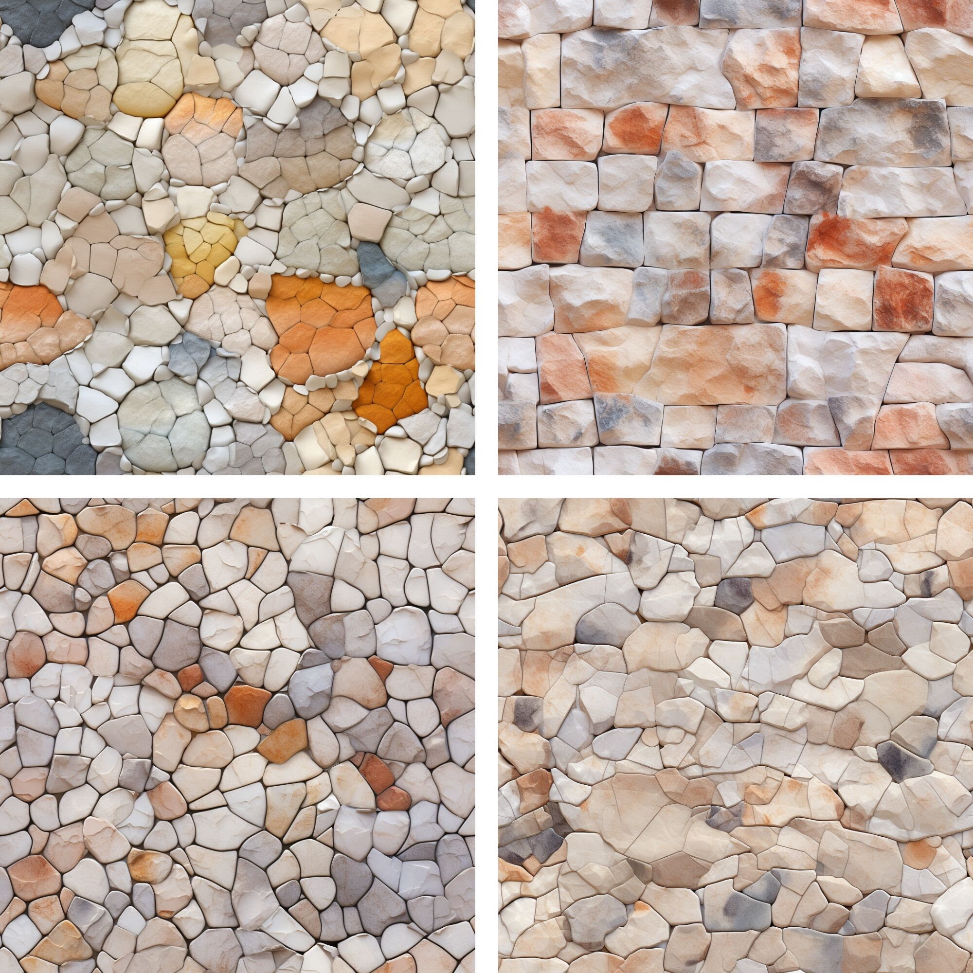 Brown/rustic Stone/brick Textures Digital Paper, Seamless Rustic Stone ...