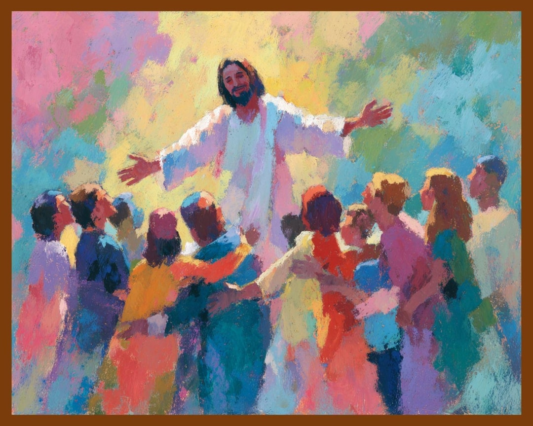 Joyful Jesus Pastel Art Print, Christian Impressionist Wall Decor ...