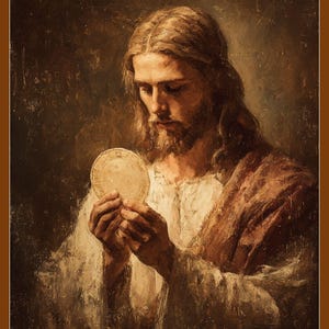 Jesus Holding Communion Sacred Eucharistic Art Print, Classic Christian ...