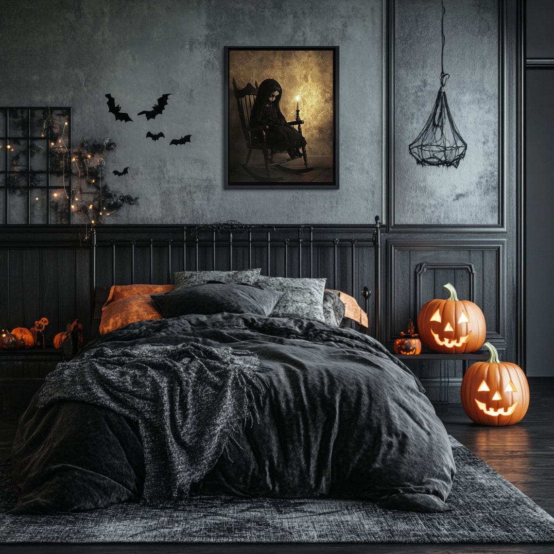 Victorian Mourning Doll Art Print: Gothic Halloween Decor (digital ...