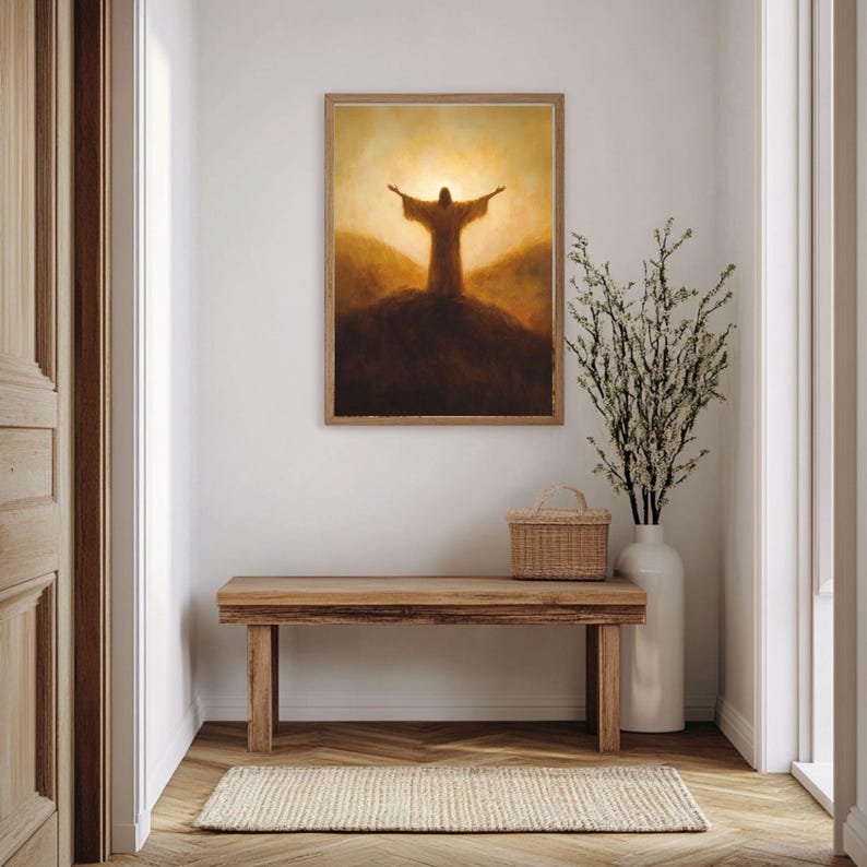 Christian Religious Wall Art | Radiant Dawn Risen Christ's Triumph Art ...