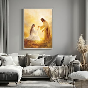 Divine Mercy Jesus and Mary Magdalene Art Print, Jesus Art, Bible Wall ...