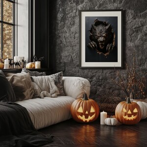 Werewolf Wall Art - Realistic Breakthrough Design for Gothic Decor ...