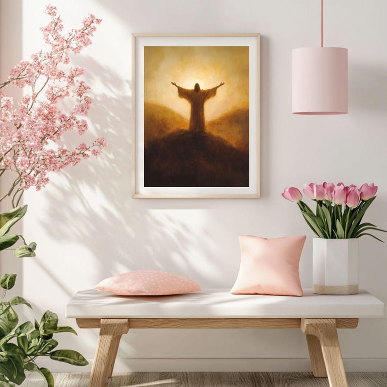 Christian Religious Wall Art | Radiant Dawn Risen Christ's Triumph Art ...