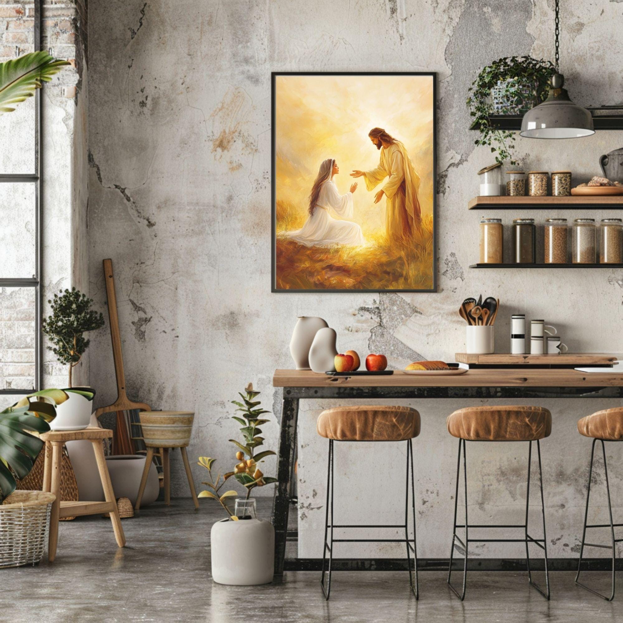 Divine Mercy Jesus and Mary Magdalene Art Print, Jesus Art, Bible Wall ...