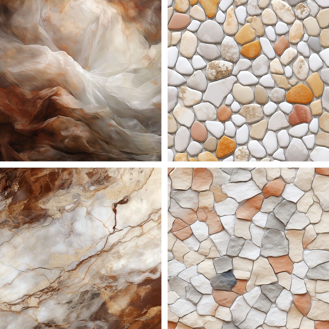 Brown/rustic Stone/brick Textures Digital Paper, Seamless Rustic Stone ...