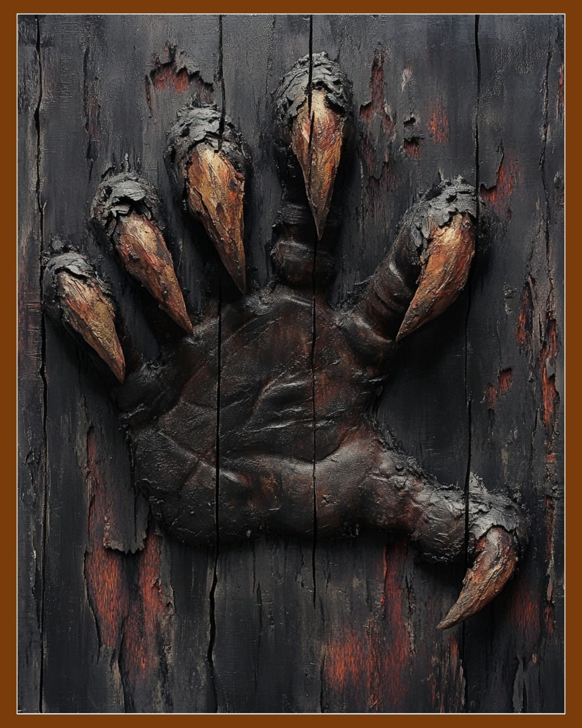 Realistic Monster Claw Handprint Wall Art: Eerie Halloween Decor ...