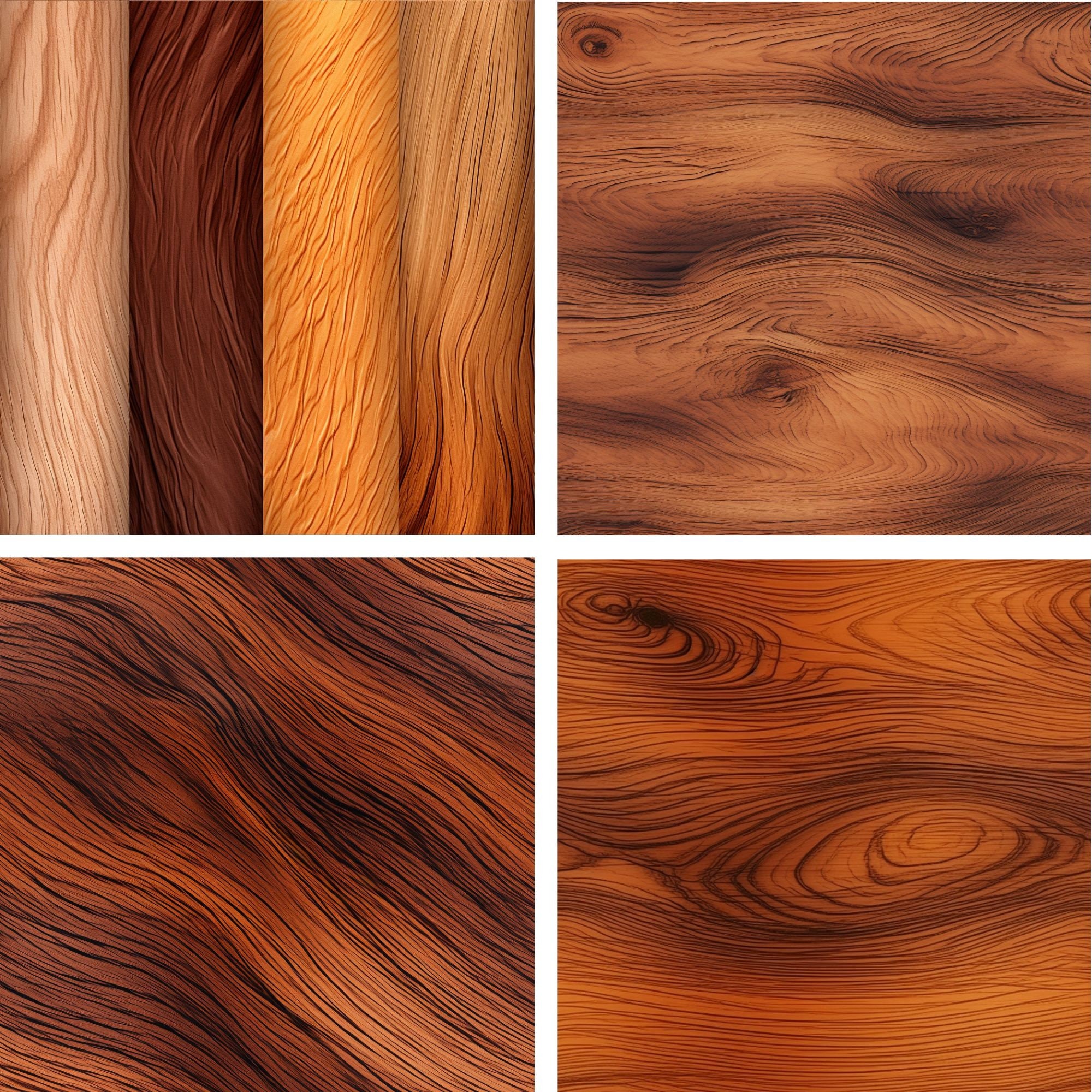 Seamless Wood Grain Textures Digital Paper, Rustic Wood Digital Paper ...