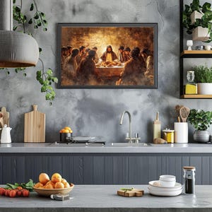 Jesus and His Disciples the Last Supper Art Print, Jesus Wall Art ...