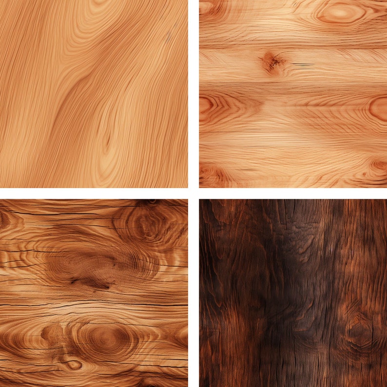 Seamless Wood Grain Textures Digital Paper, Rustic Wood Digital Paper ...