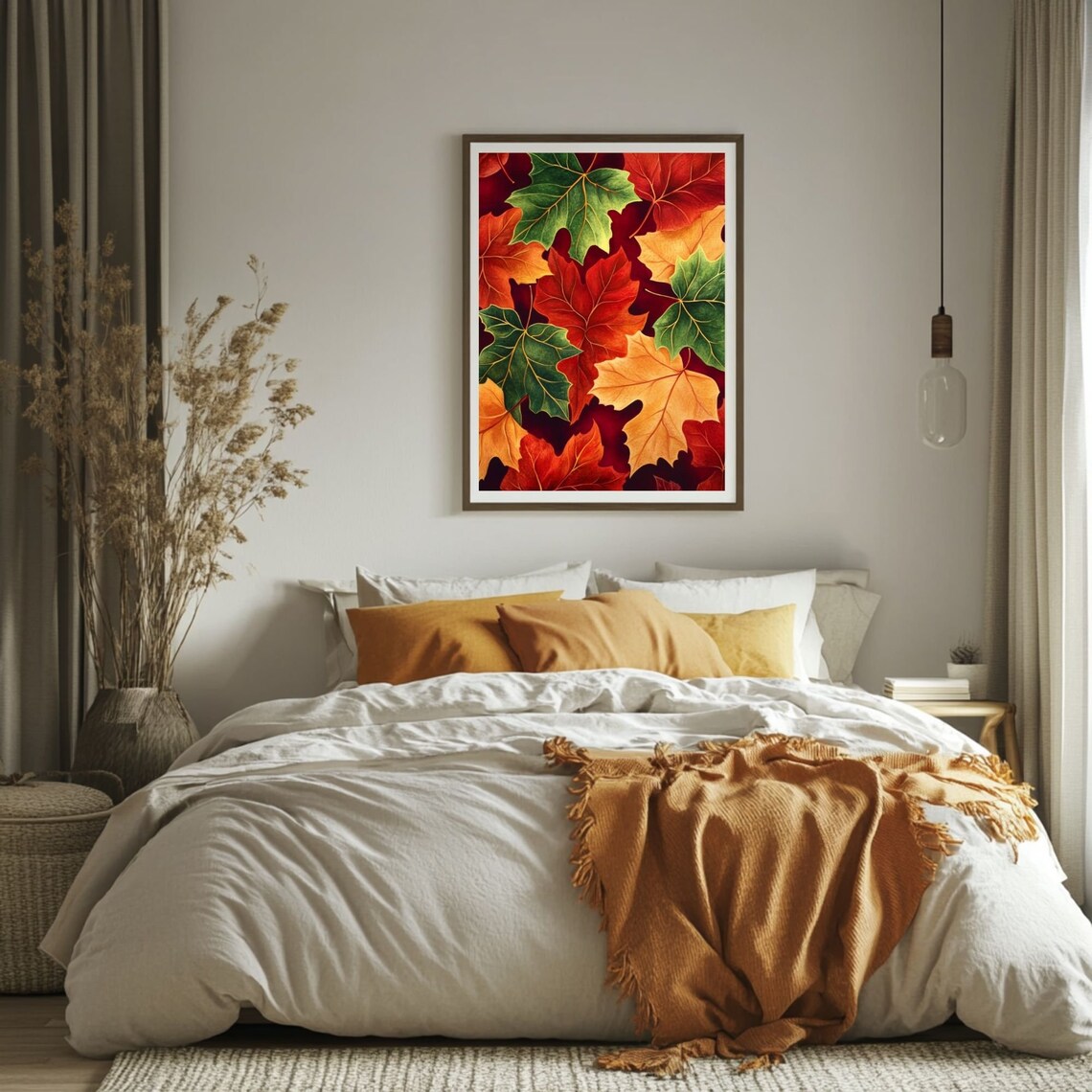 Watercolor Autumn Leaves Art Print: Rich Fall Colors (digital Download ...