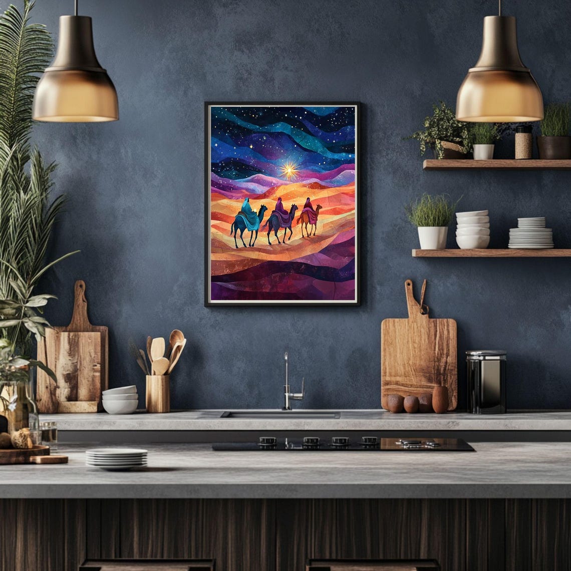 Three Wise Men Art Print – Vibrant Nativity Scene (digital Download) - Etsy