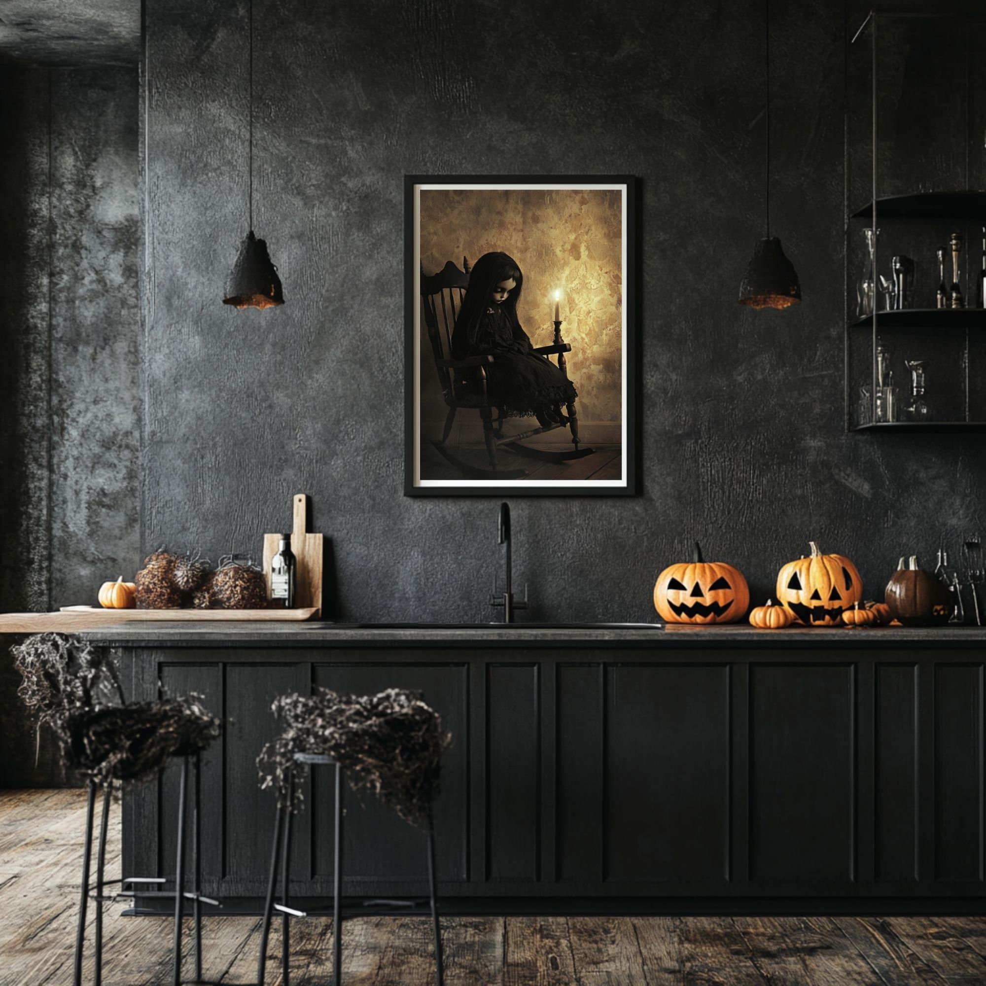 Victorian Mourning Doll Art Print: Gothic Halloween Decor (digital ...