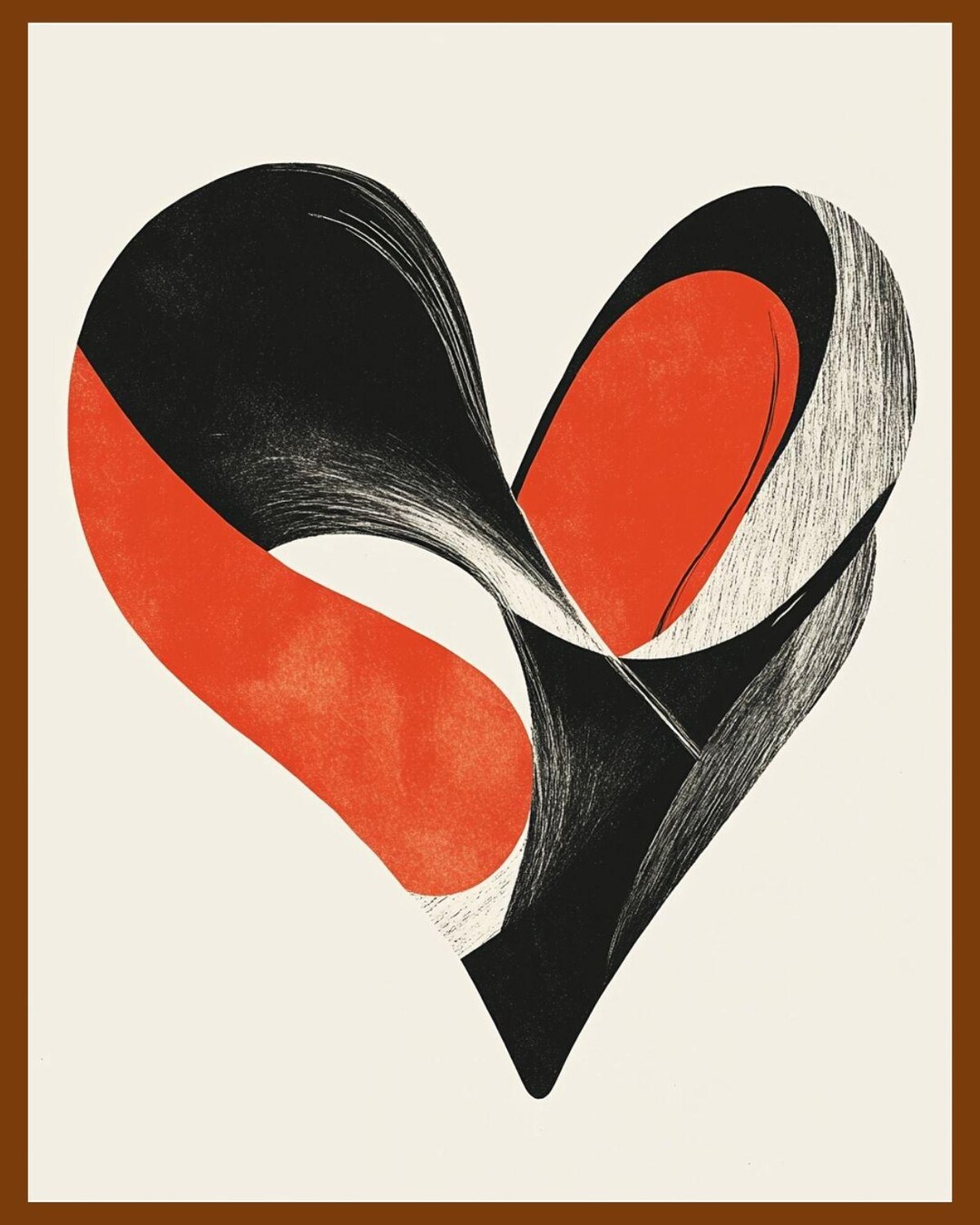 Valentines Wall Art | Valentines Day Abstract Heart Art Print ...