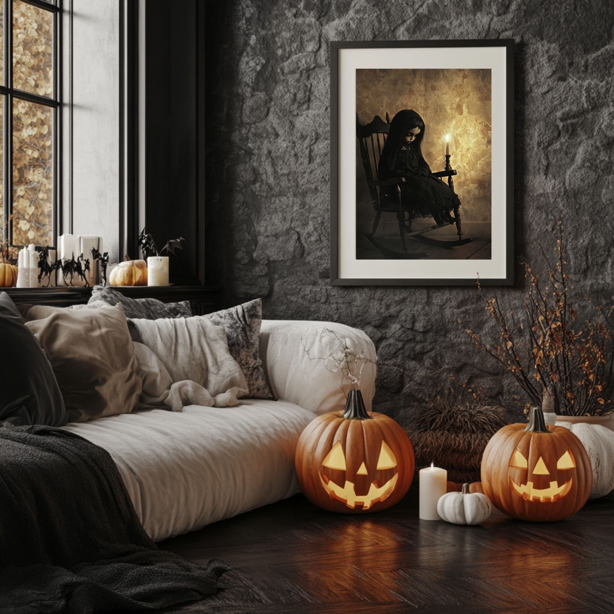 Victorian Mourning Doll Art Print: Gothic Halloween Decor (digital ...