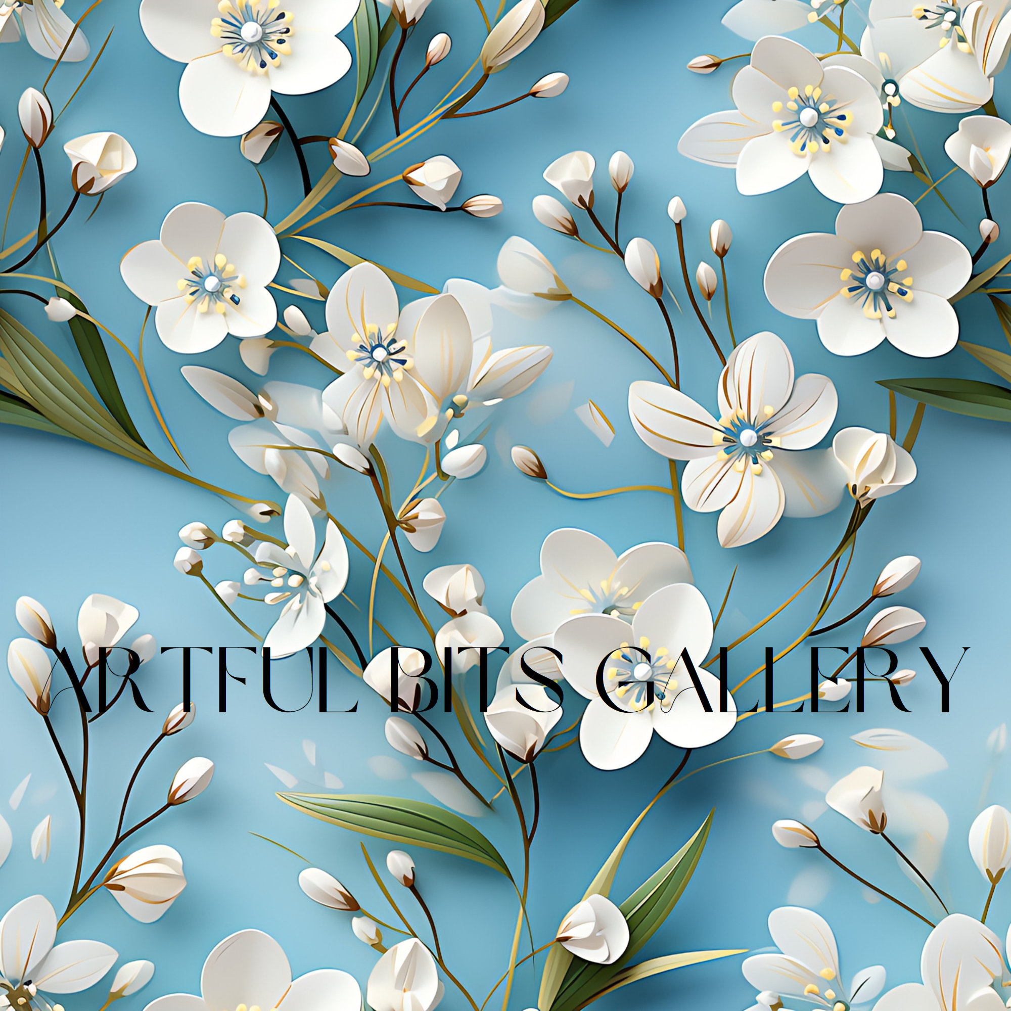 Seamless Floral 3D Paper Style Ensemble Digital Paper Flower ...