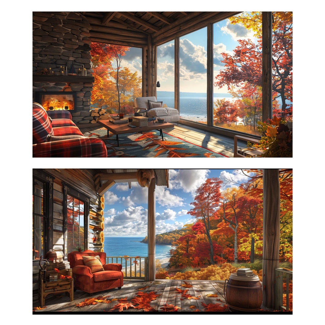 Autumn Themed Background: Cozy Backdrop With Fall Foliage for Video ...