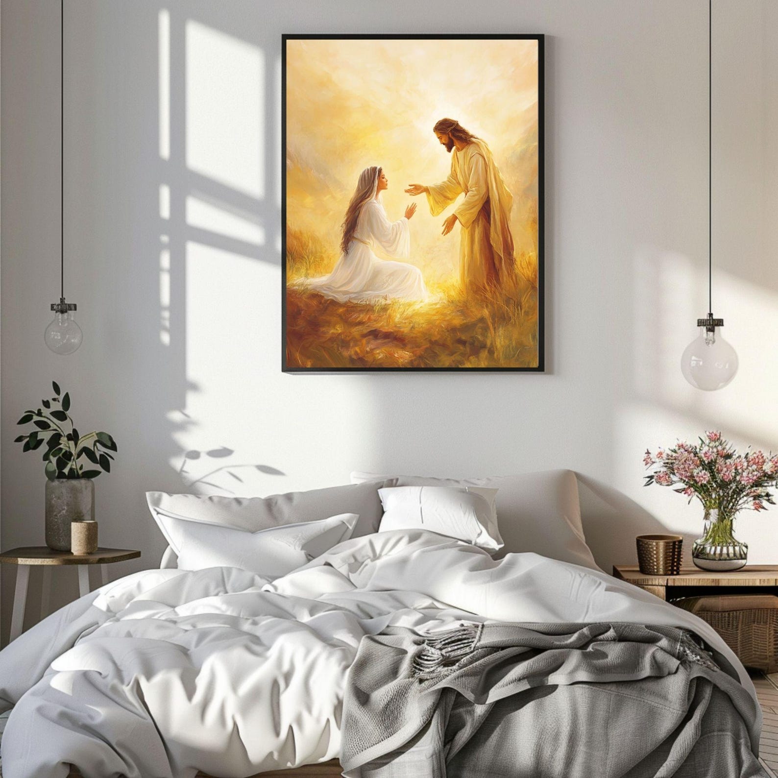 Divine Mercy Jesus and Mary Magdalene Art Print, Jesus Art, Bible Wall ...