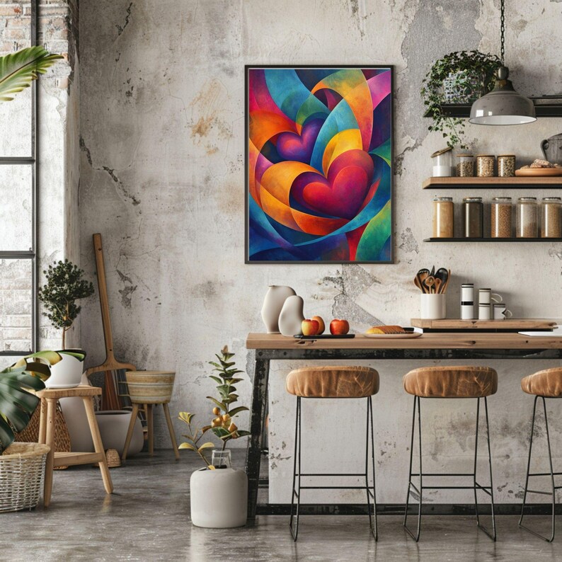 Abstract Heart Valentine's Day Art Print | Modern Romantic Decor ...