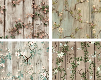 Seamless Wood Grain/planks Textures Digital Paper, Rustic Wood Digital ...