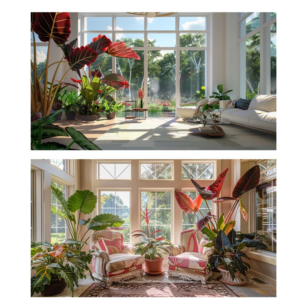 Tropical Leaf Zoom Background: Red, Green, and Cream Leaf Decor for ...