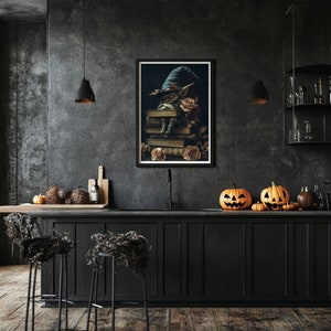 Enchanting Gothic Goblin With Witch Hat Sitting on Vintage Books – Dark ...