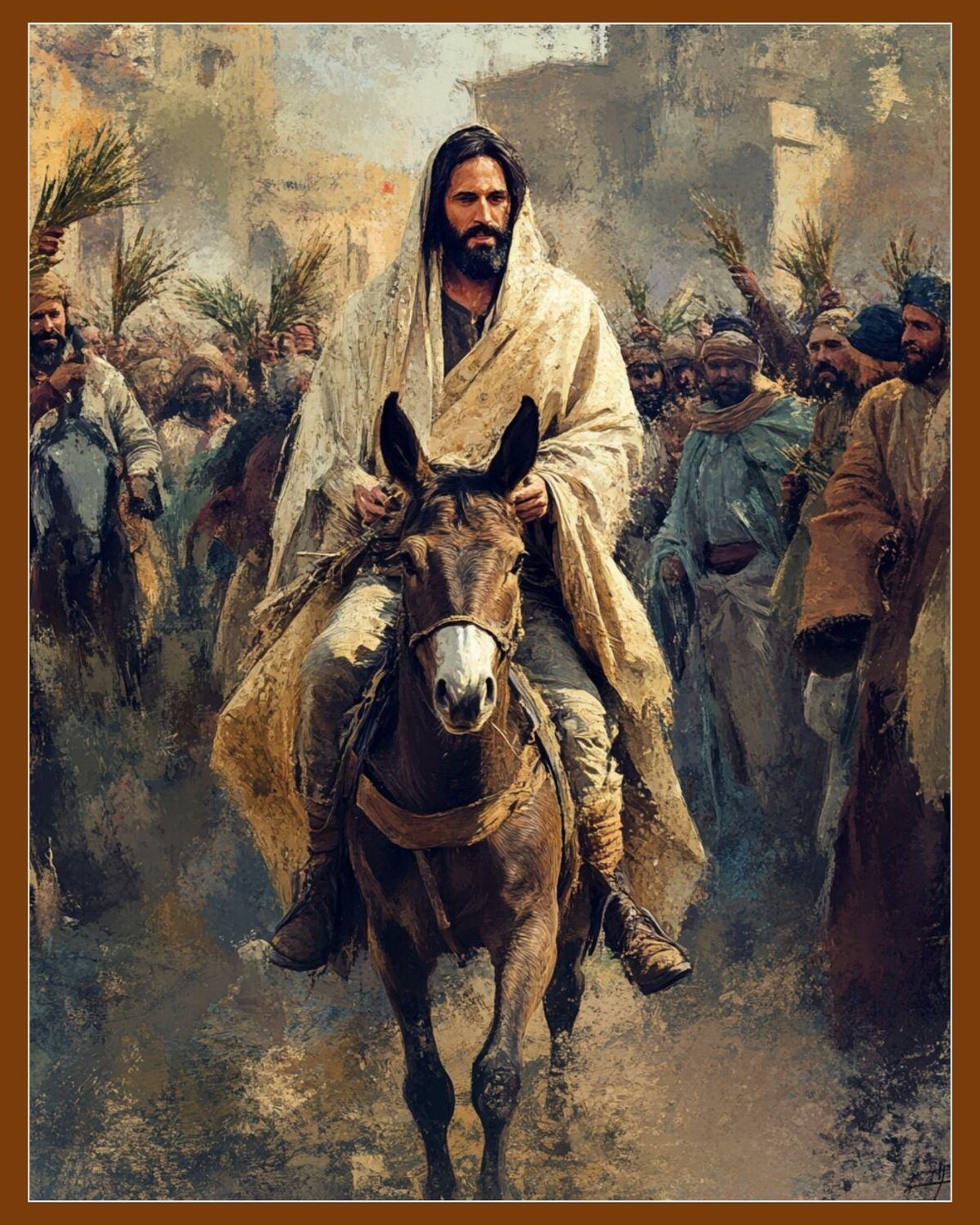 Jesus Enters Jerusalem Art Print | Christian Holy Week Decor (digital ...