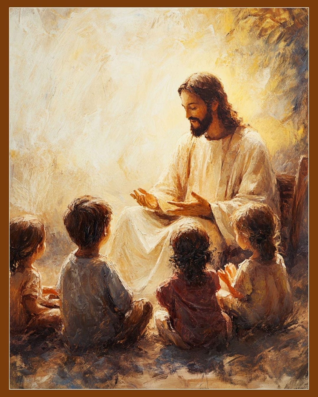 Jesus With Children Vintage Impressionist Painting (digital Download ...
