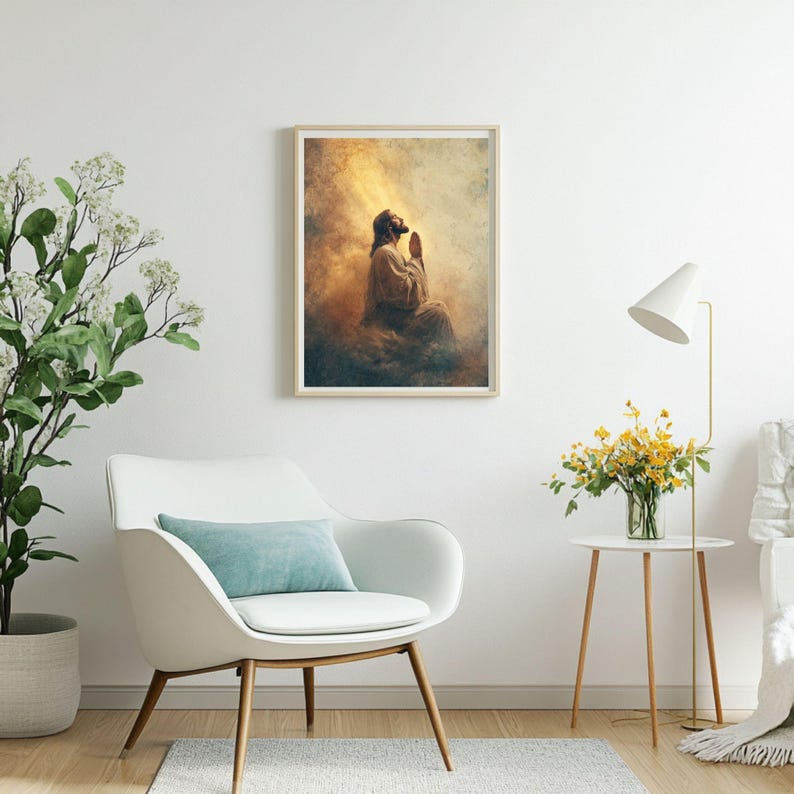 Jesus in Divine Light Art Print | Heavenly Prayer (digital Download) - Etsy
