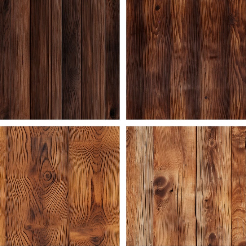 Seamless Wood Grain Textures Digital Paper, Rustic Wood Digital Paper ...