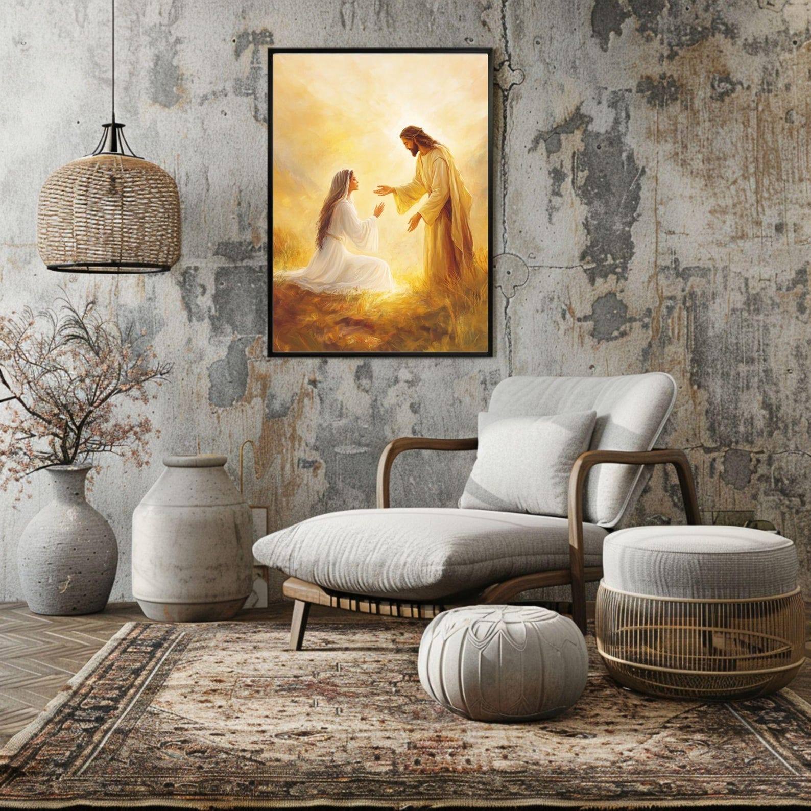 Divine Mercy Jesus and Mary Magdalene Art Print, Jesus Art, Bible Wall ...