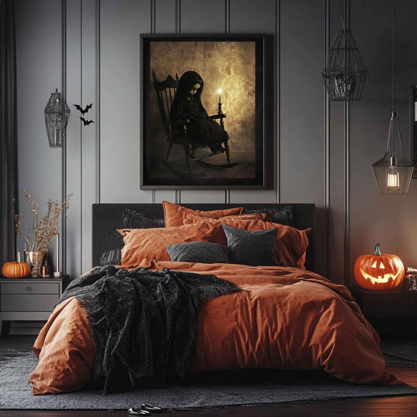 Victorian Mourning Doll Art Print: Gothic Halloween Decor (digital ...