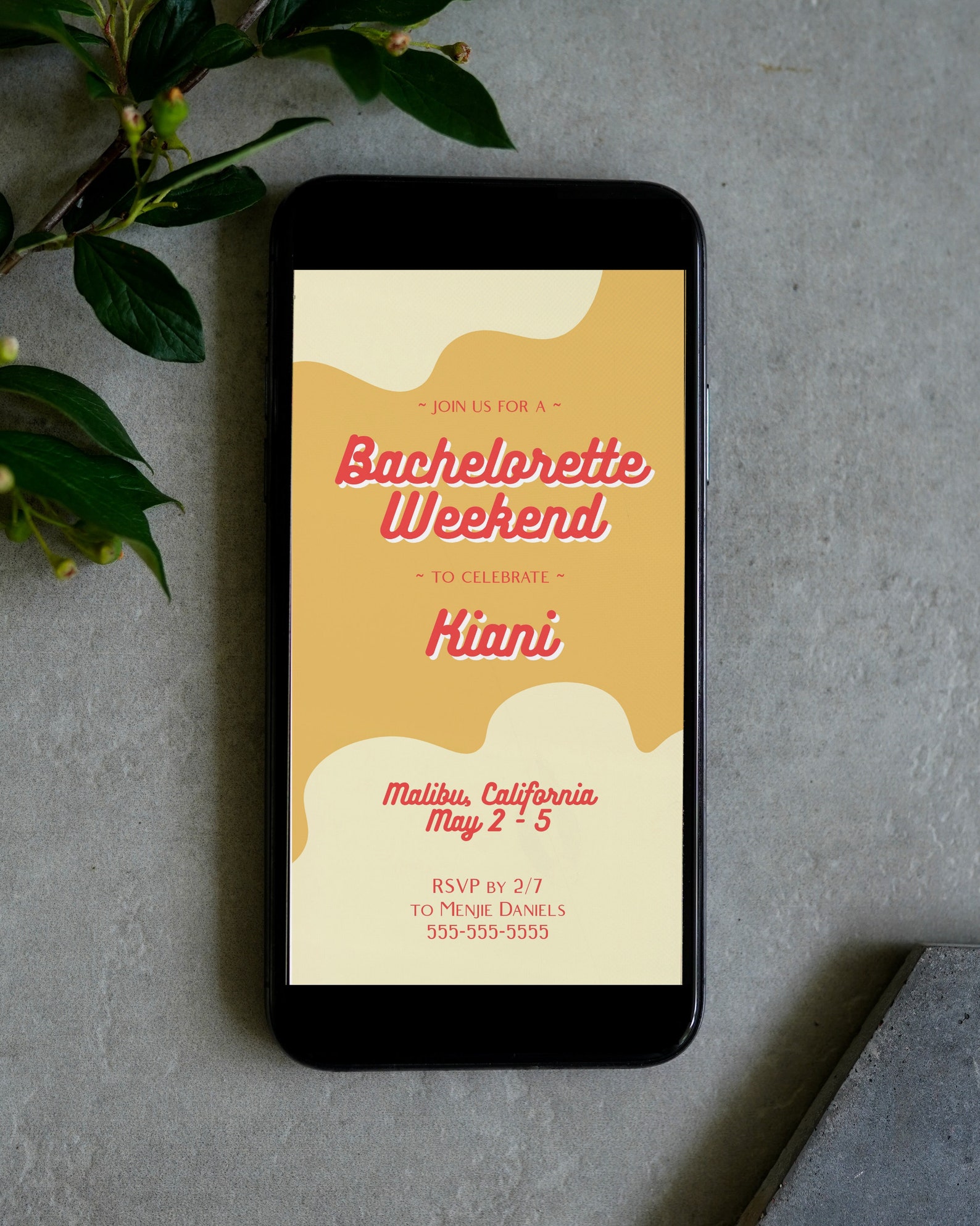 Amale | Bachelorette Party Invitation, Digital Template, Modern ...