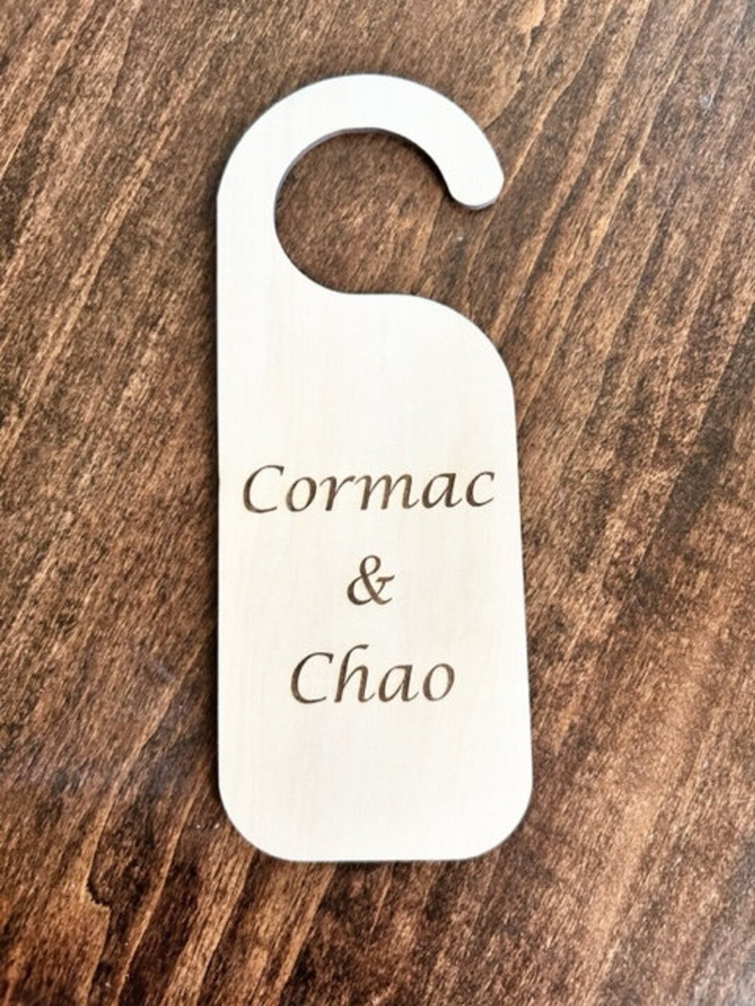 Custom Laser Engraved Wooden Door Knob Hanger - Etsy