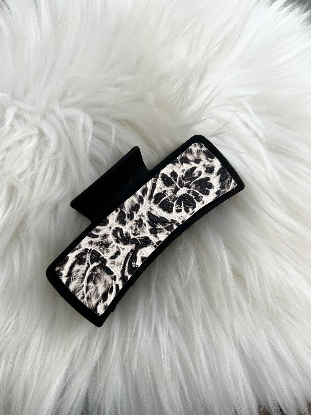 Large Hair Clips, Embossed Leather, Hand Cut Leather, Gifts for Her ...