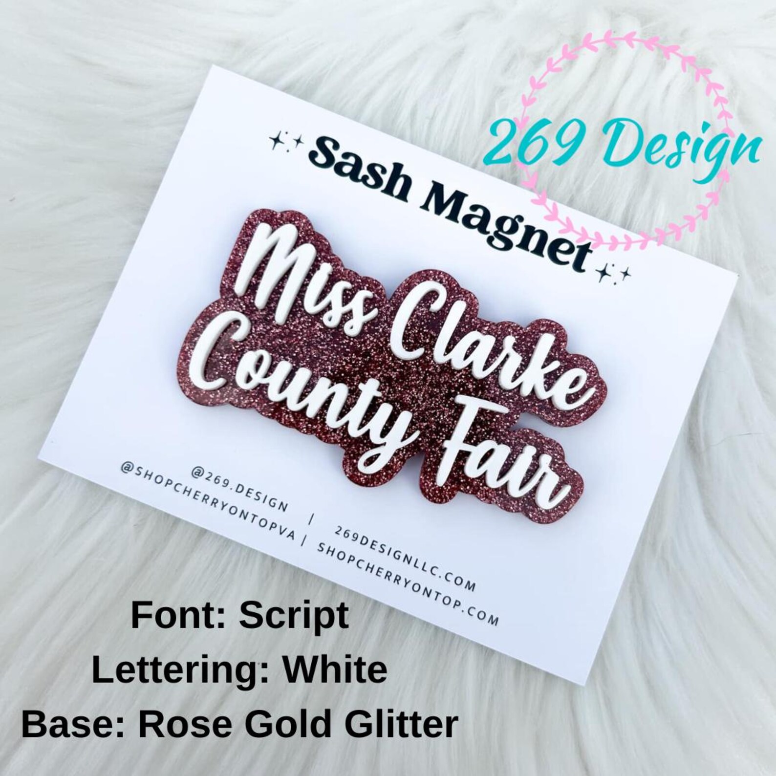 Custom Sash Magnet, SCRIPT FONT, Title Magnet, Beauty Queen, Pageant ...