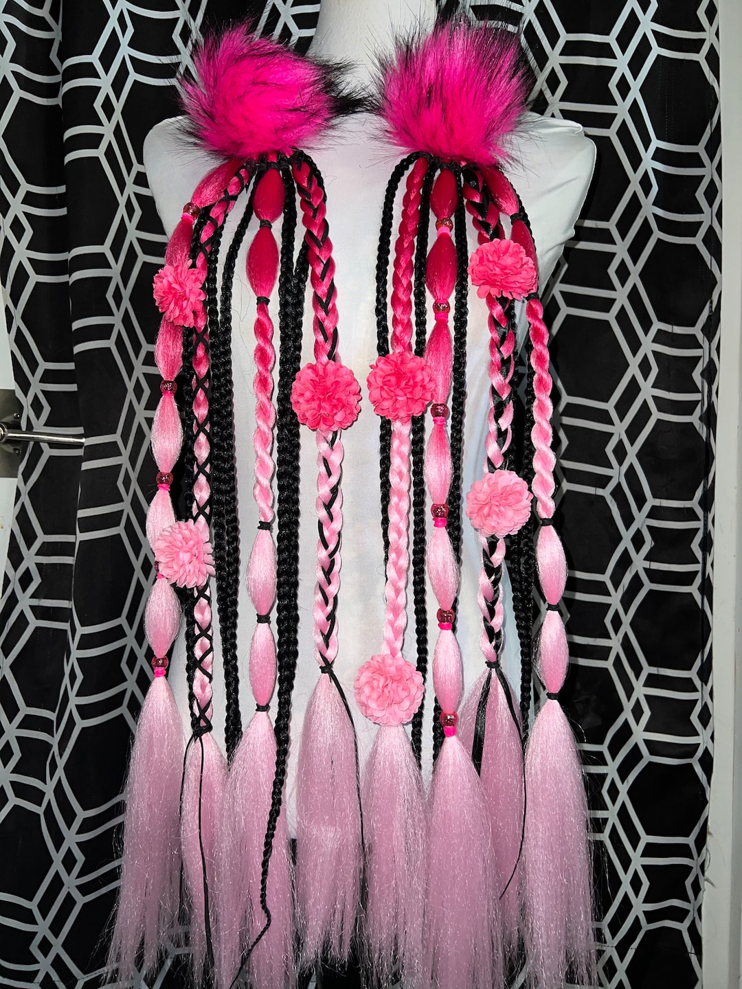 2X - Braided Festival Rave Hair (tie in or Clip-on) - Etsy
