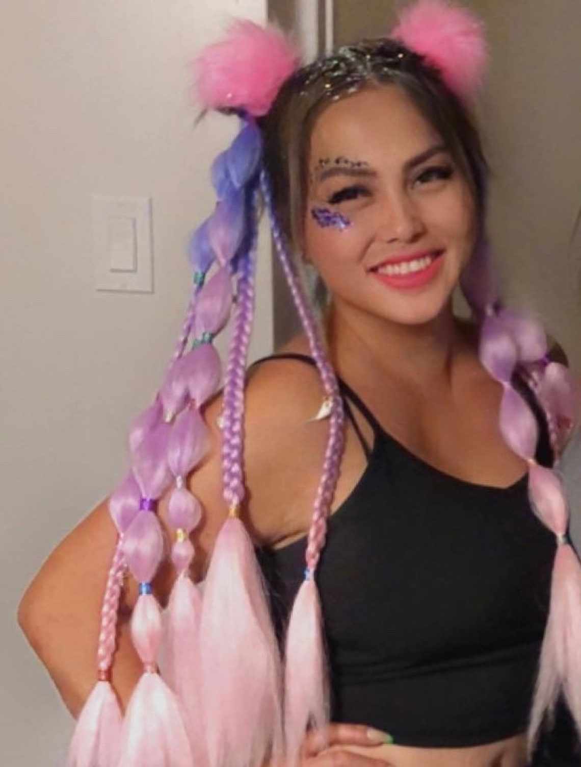 2X Festival Rave Braids Hair Extensions tie or Clip-on - Etsy