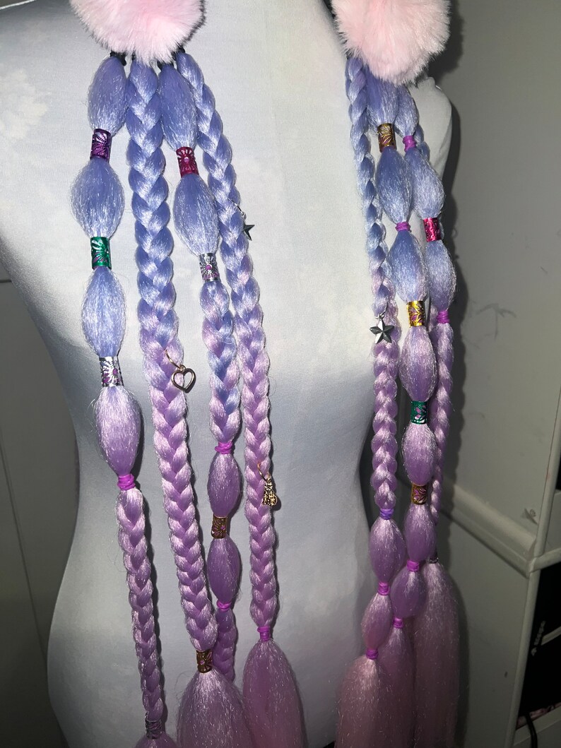 2X Purple Pink Ombré Festival Braid Hair Extension tie or - Etsy